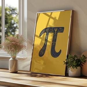 Pi Symbol Art Math Teacher Gift Math Art Mathematics Art Classroom Wall ...