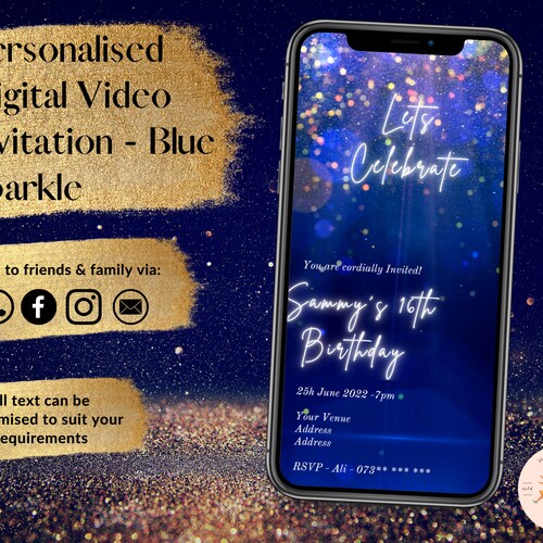 Animated Birthday Invitation Video Party Invitation With - Etsy