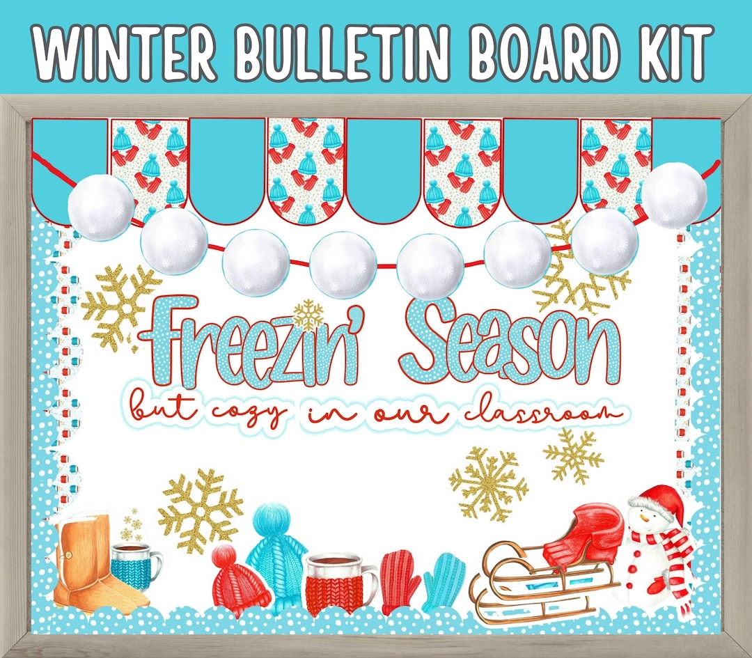 Winter Bulletin Board Kit PDF Png, Holiday Snowflake Classroom ...