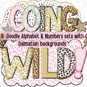 Leopard Alphabet Png Bundle, Gold Doodle Font Letters Png, Cheetah ...