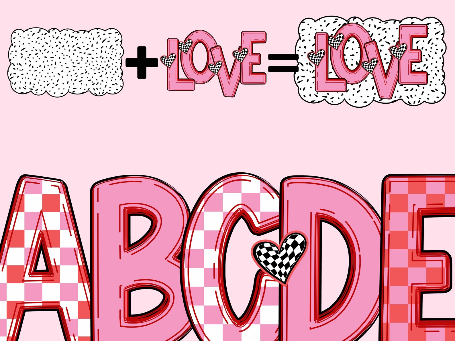Valentine's Day Alphabet PNG, Valentines Letters Bundle, Valentines ...