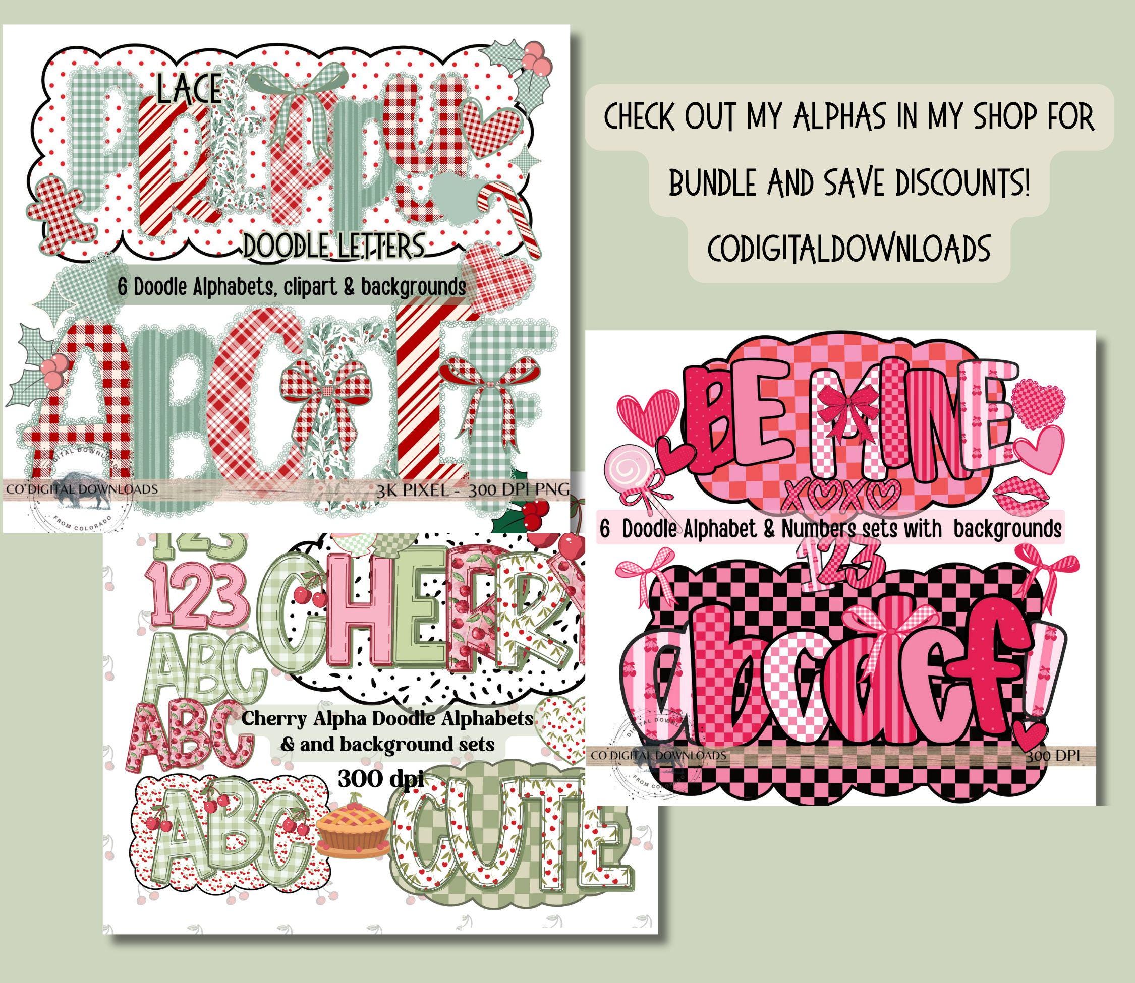 Disco Alphabet PNG Bundle, Groovy Pink Doodle Font, Halloween Orange ...