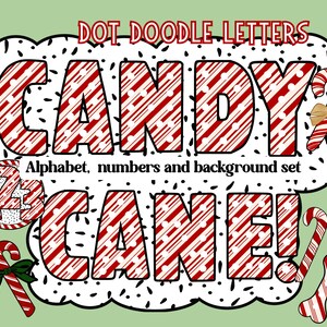 Christmas Alphabet Dots Letters PNG Bundle, Candy Cane Palette, Alpha ...