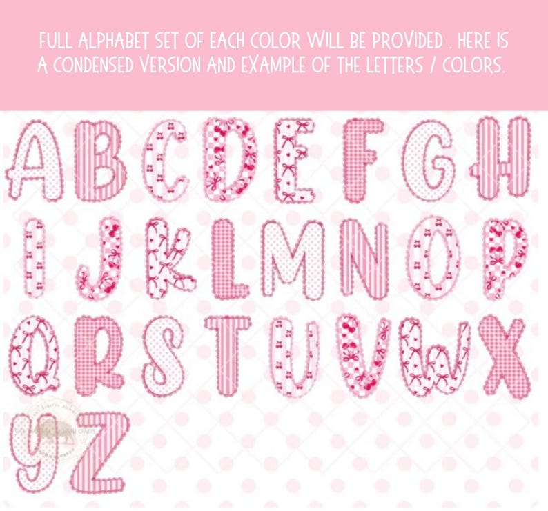 Lace Valentine Alphabet Bundle PNG, Red Pink Doodle Letters, Cherry ...