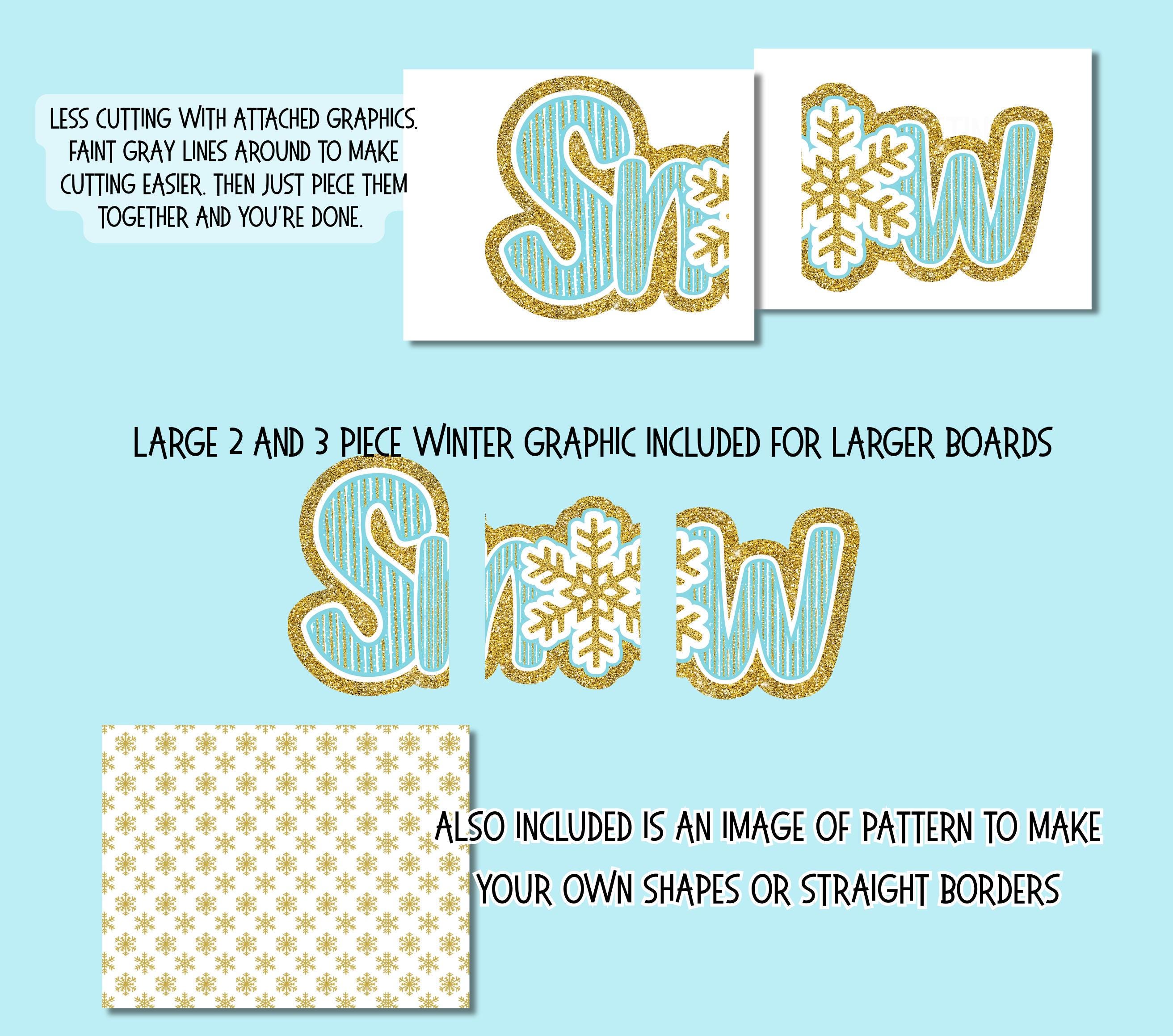 Winter Bulletin Board Kit PDF Png, Snow Classroom Decoration, Gold ...