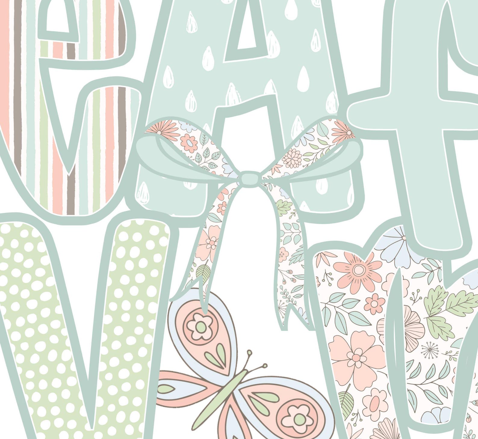 Preppy Pastel Alphabet Bundle PNG, Spring Floral Alpha Pack, Easter ...