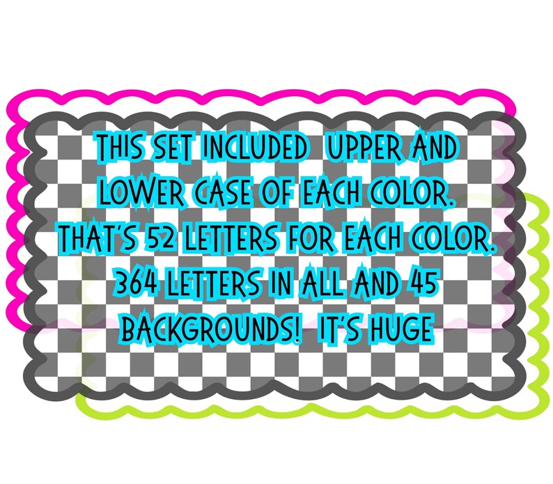 Colorful Checker Alphabet Bundle PNG, Upper & Lowercase, Alpha Doodle ...