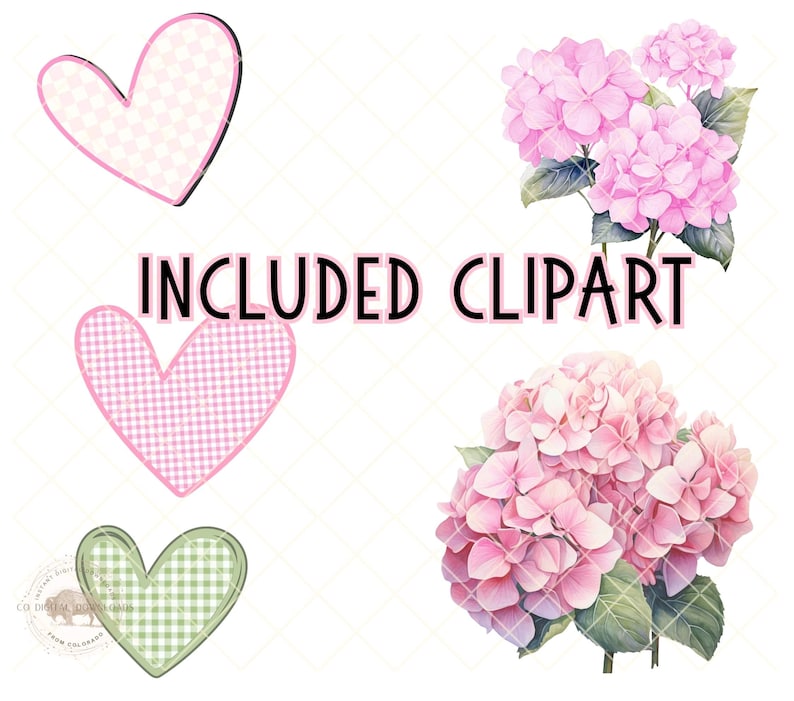 Pink Floral Alphabet PNG Bundle – Grandmillennial Font, Hydrangea ...