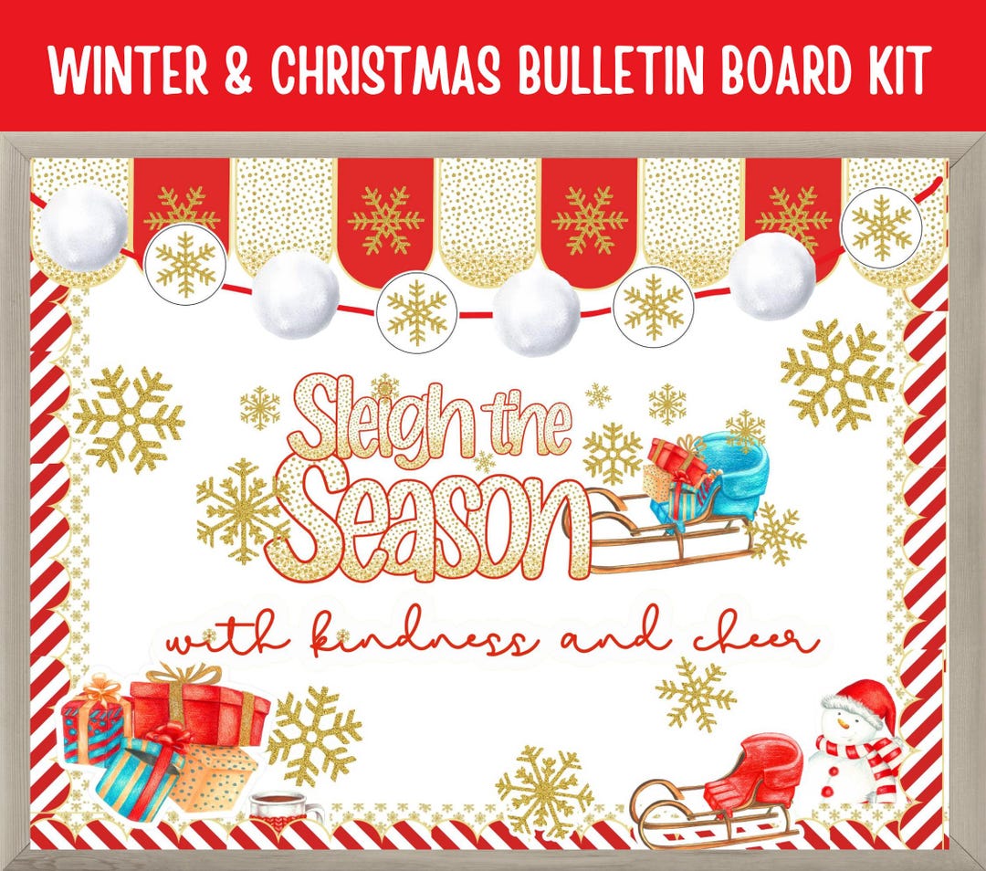 Winter Bulletin Board Kit PDF Png, Christmas Holiday Snowflake Theme ...
