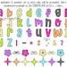 Colorful Checker Alphabet Bundle PNG, Upper & Lowercase, Alpha Doodle ...
