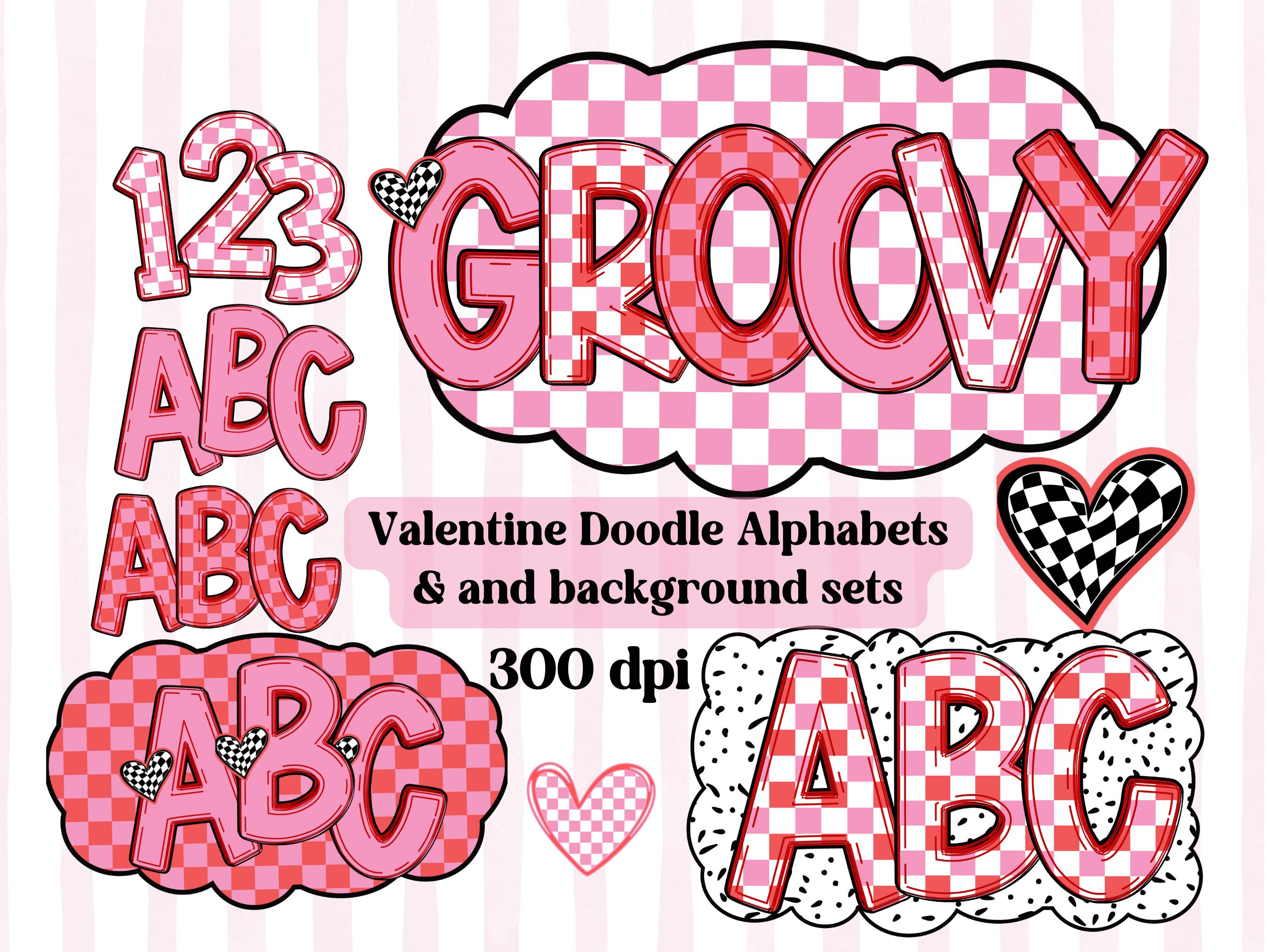 Valentine's Day Alphabet PNG, Valentines Letters Bundle, Valentines ...