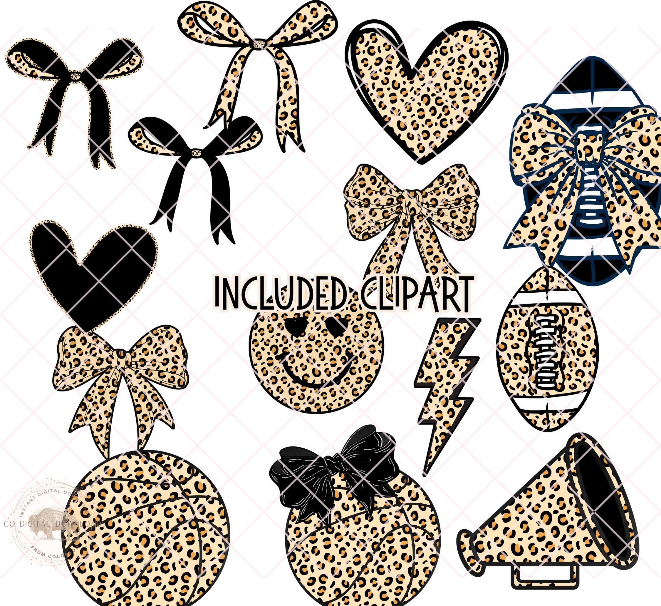 Varsity Cheetah Alphabet Bundle PNG & Numbers, Sports Animal Doodle ...