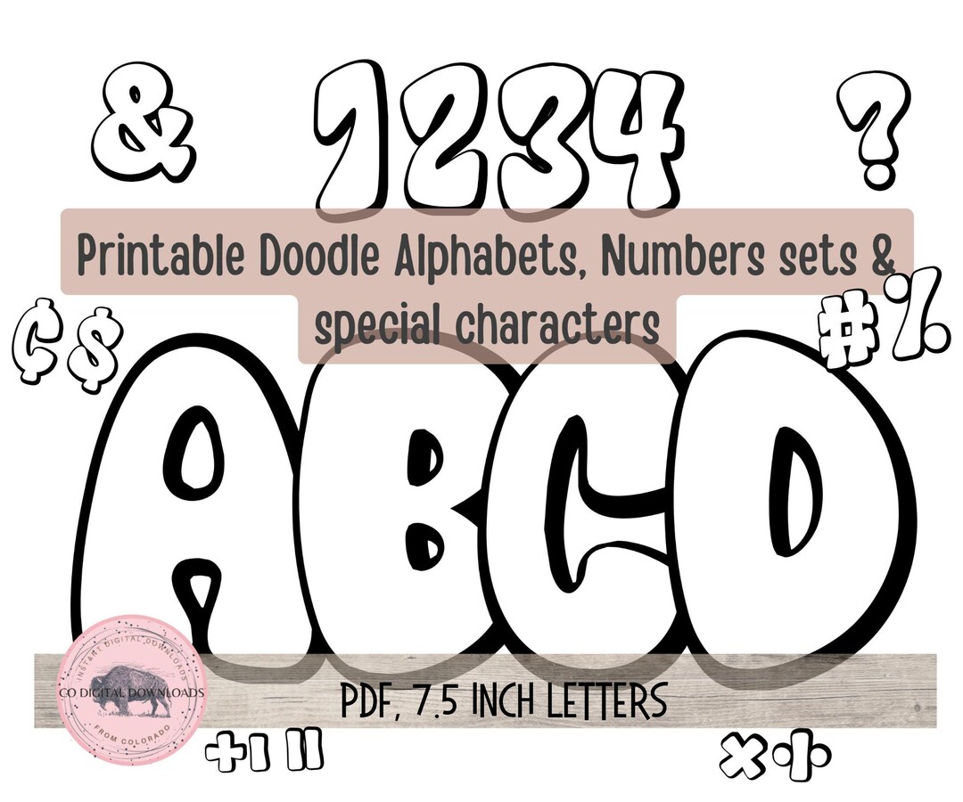 Cute Black Bulletin Board Large Letters PDF, Printable Groovy Alphabet ...