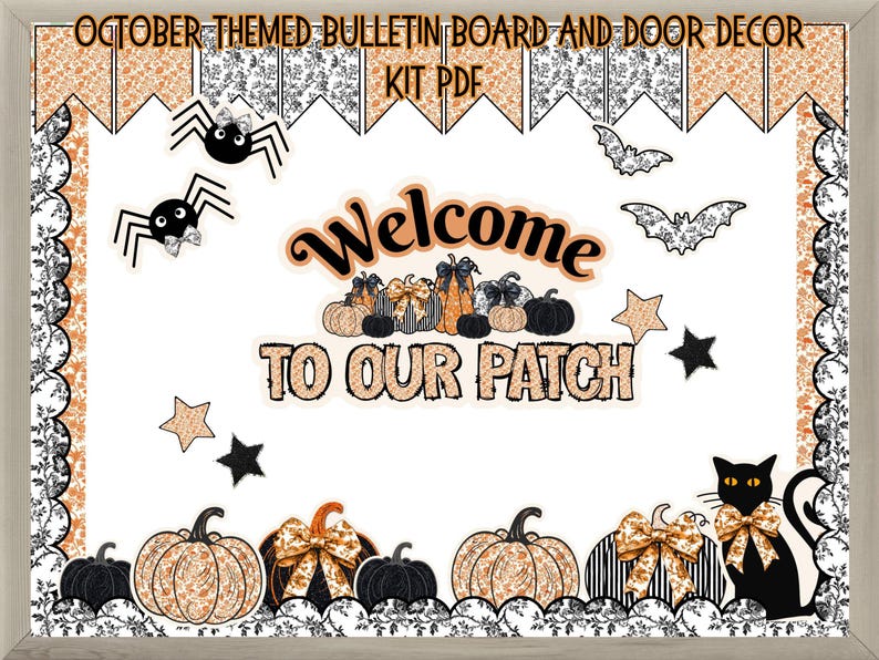 Fall Bulletin Board Kit PDF Png, Pumpkin Patch Classroom Decoration ...