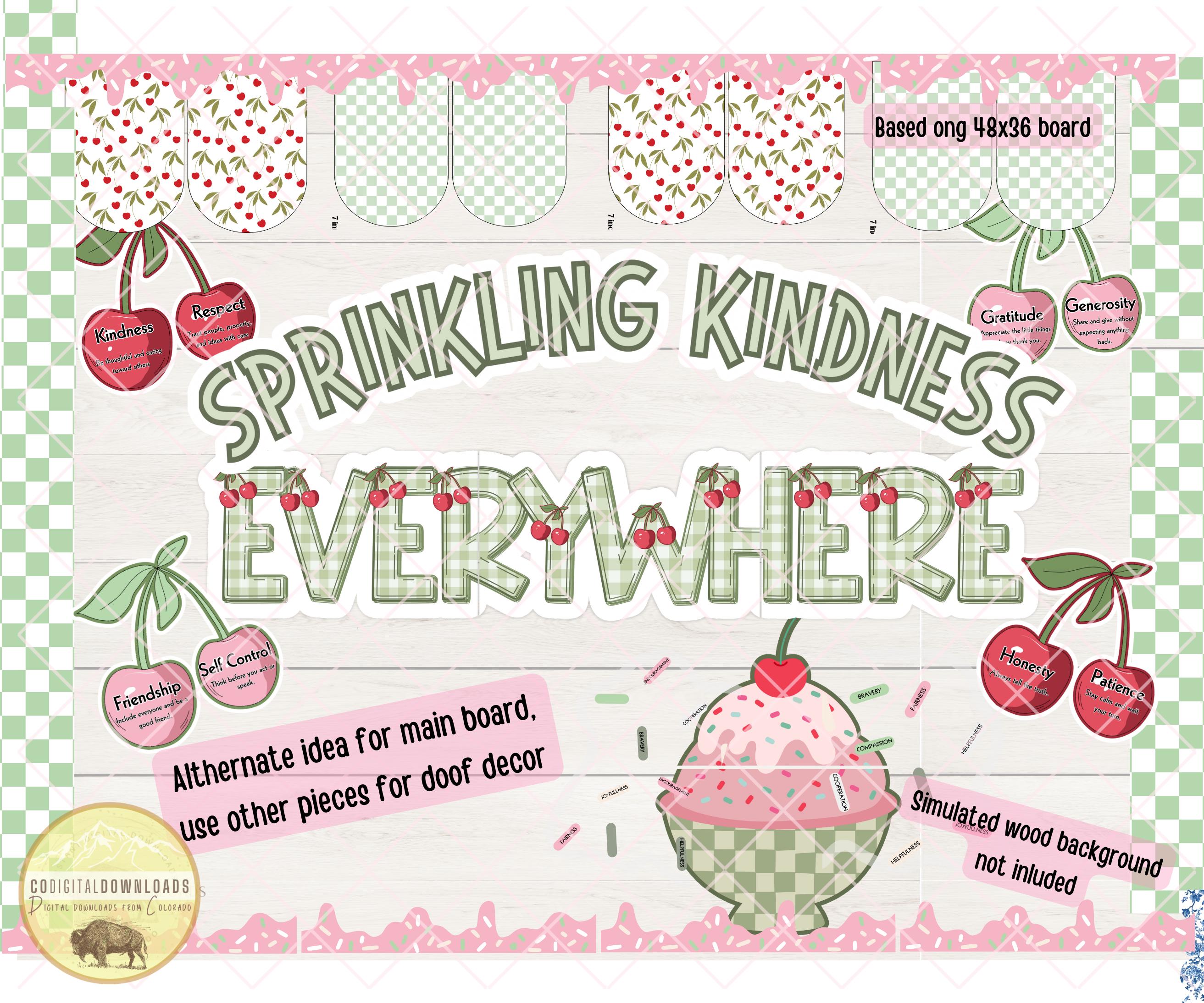 Cherry Bulletin Board Kit February Classroom Decoration Spring Holiday ...