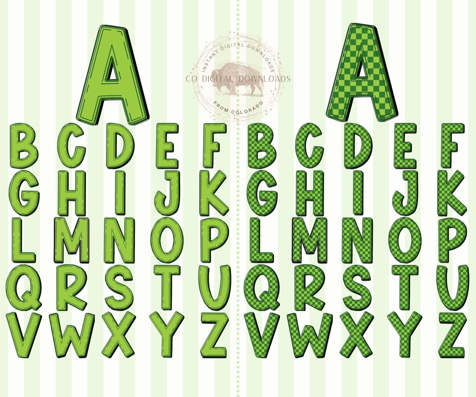 St Patricks Day Alphabet PNG Bundle, Shamrock Letters, St Pattys Green ...