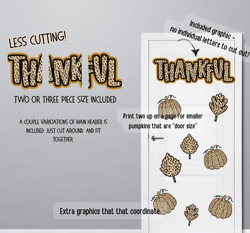 Thankful Bulletin Board Kit PDF Png, Fall Classroom Decoration ...