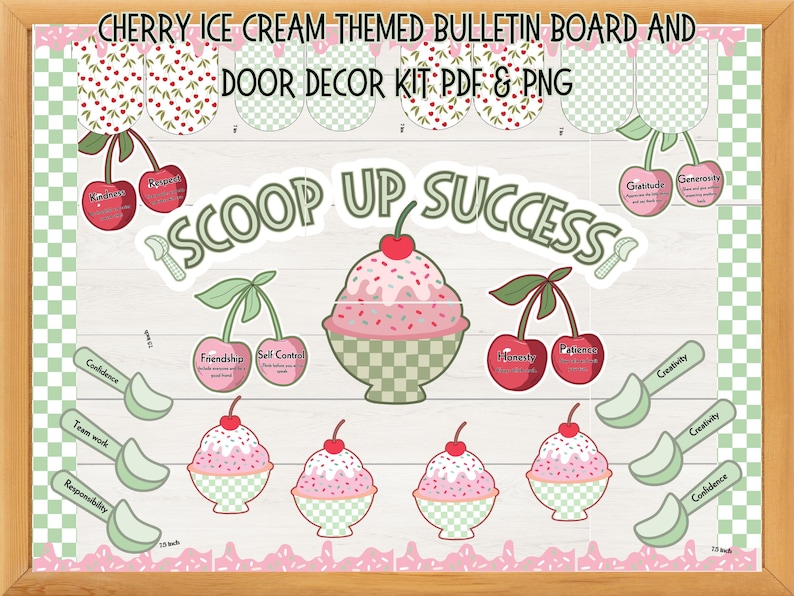 Cherry Bulletin Board Kit February Classroom Decoration Spring Holiday ...