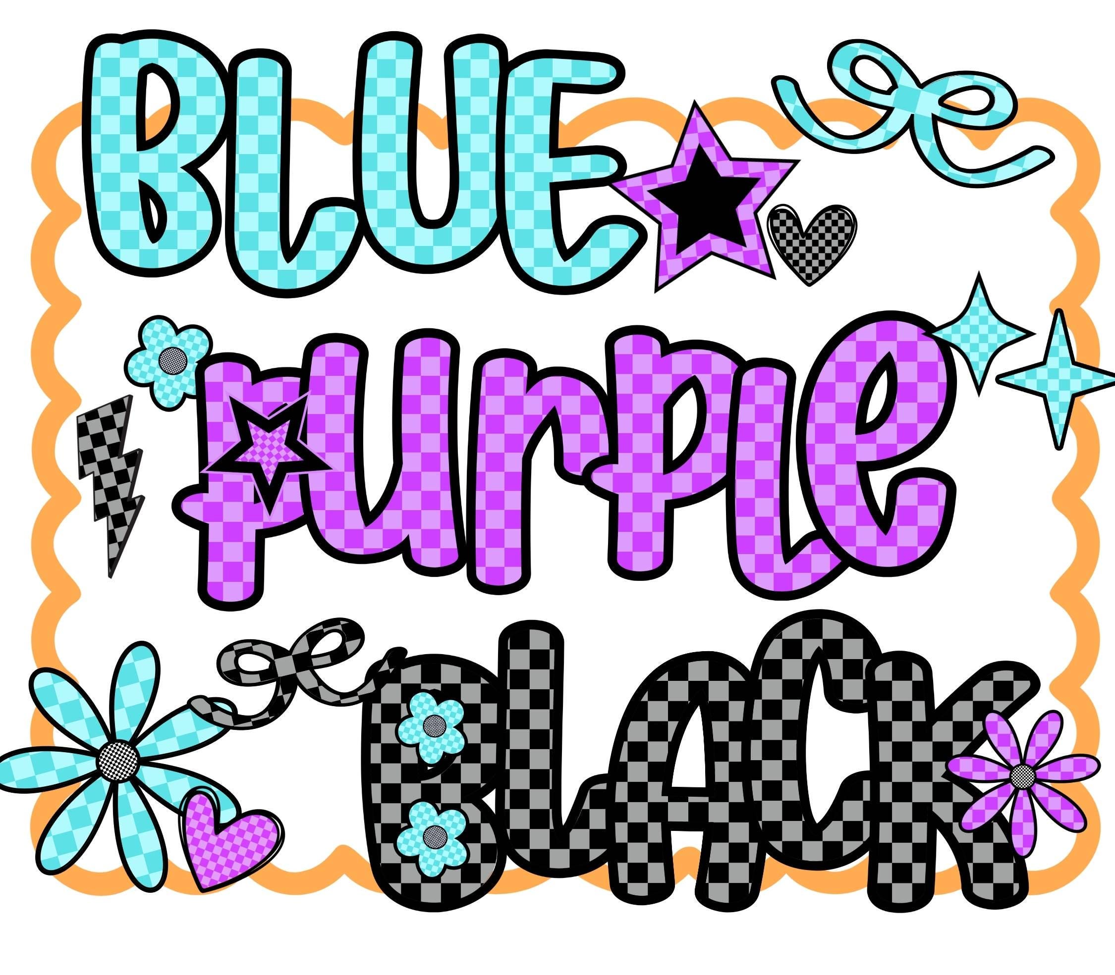 Colorful Checker Alphabet Bundle PNG, Upper & Lowercase, Alpha Doodle ...