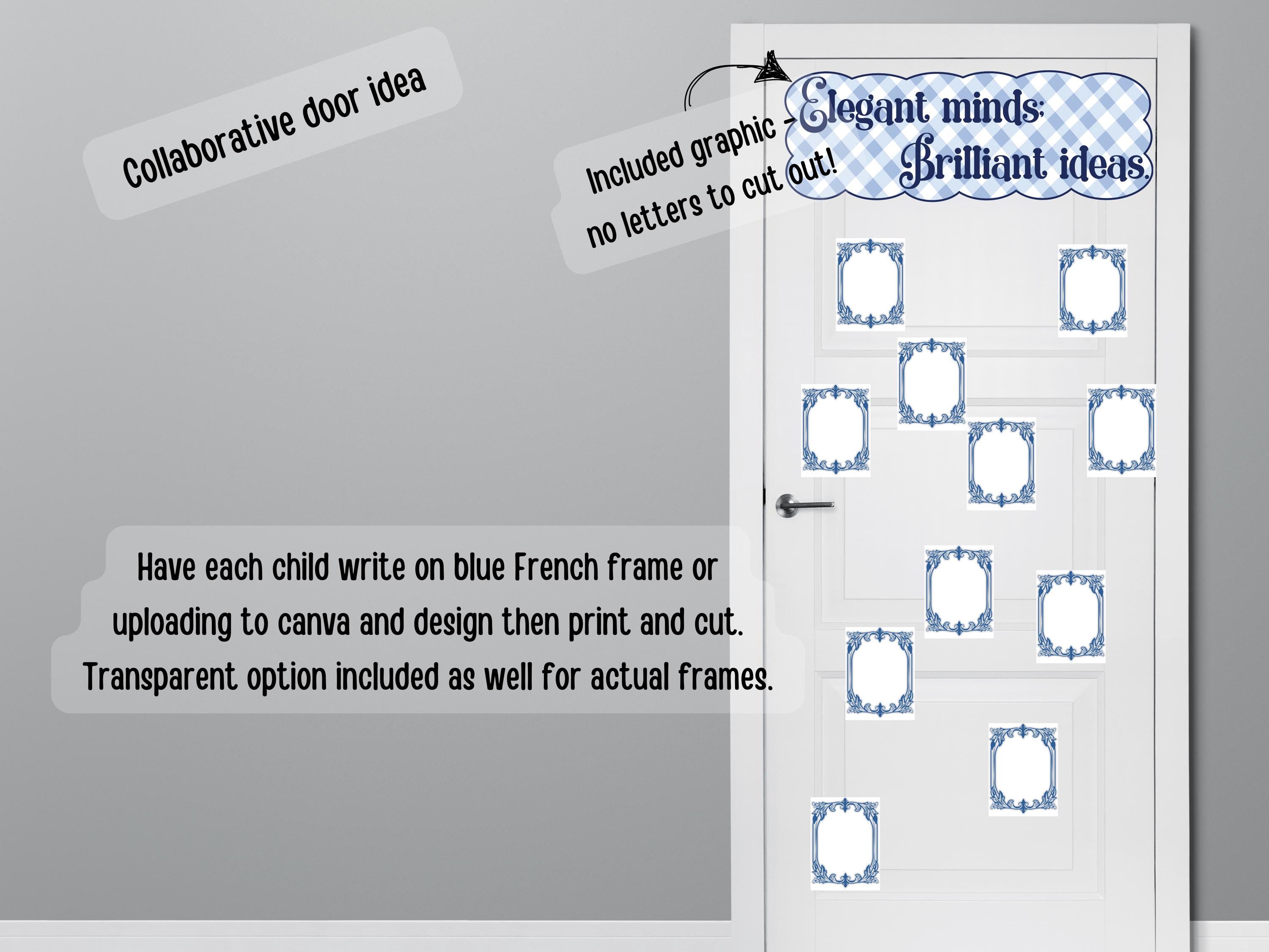 Spring Bulletin Board Kit Bundle, French Toile Theme, Blue Doodle ...