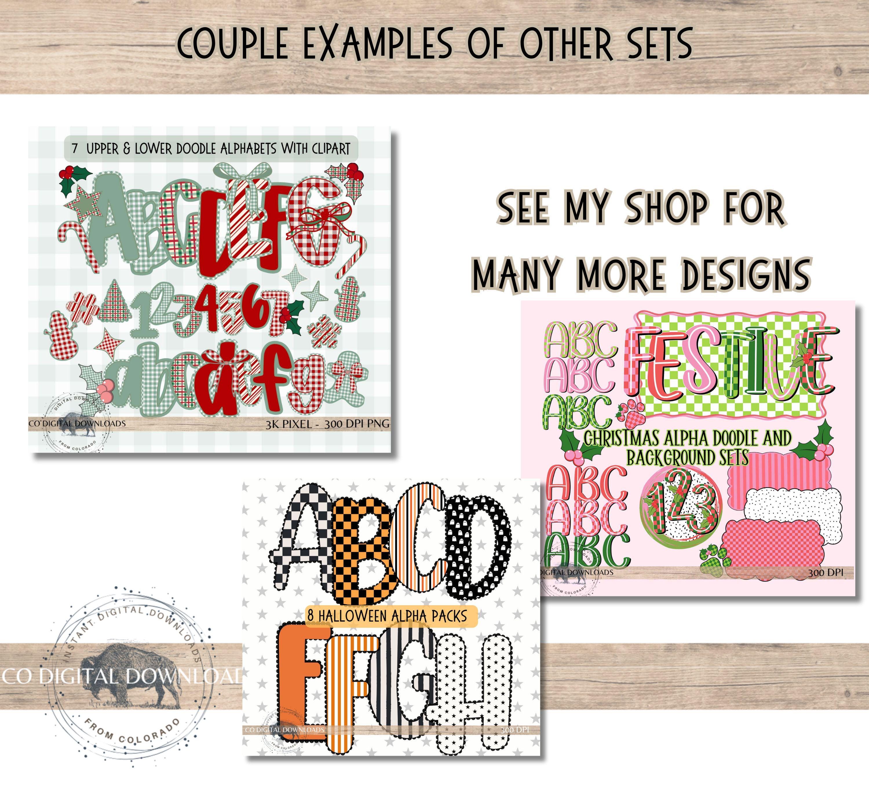 Glitter Alphabet PNG Bundle, Preppy New Year Letters, Black Silver Gold ...