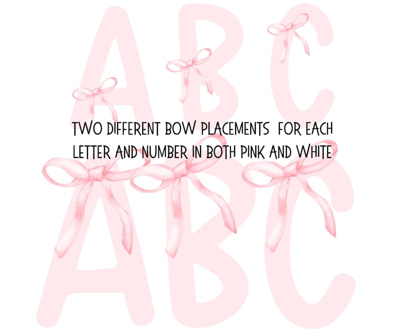 Preppy Birthday Alphabet Png Bundle, Bow Social Club Alpha Doodle ...