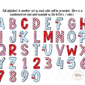 Cherry Alphabet PNG Bundle, Patriotic Doodle Letters, Alphabet Clipart ...
