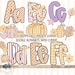 Preppy Fall Alphabet Bundle PNG, Thanksgiving Pastel Doodle Letters ...