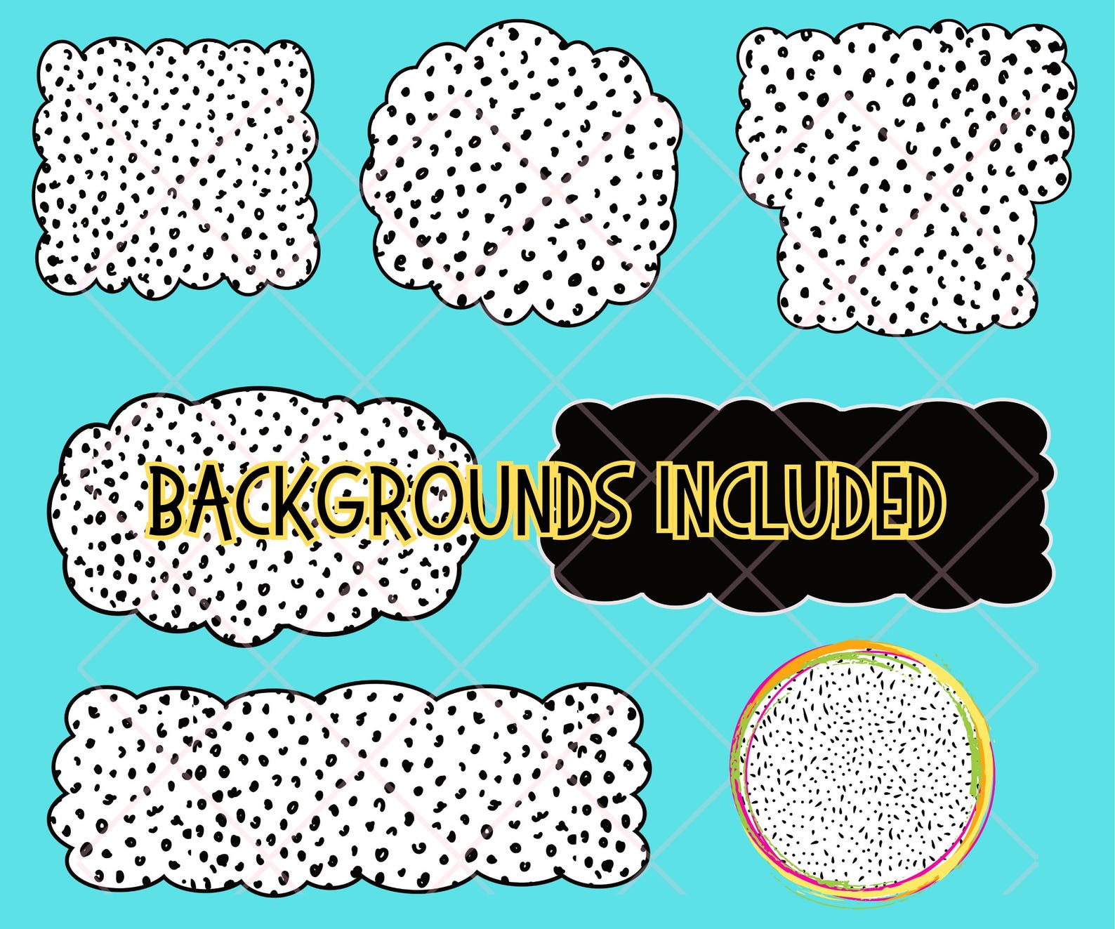 Colorful Checker Alphabet Bundle PNG PDF, Alpha Doodle Letters ...