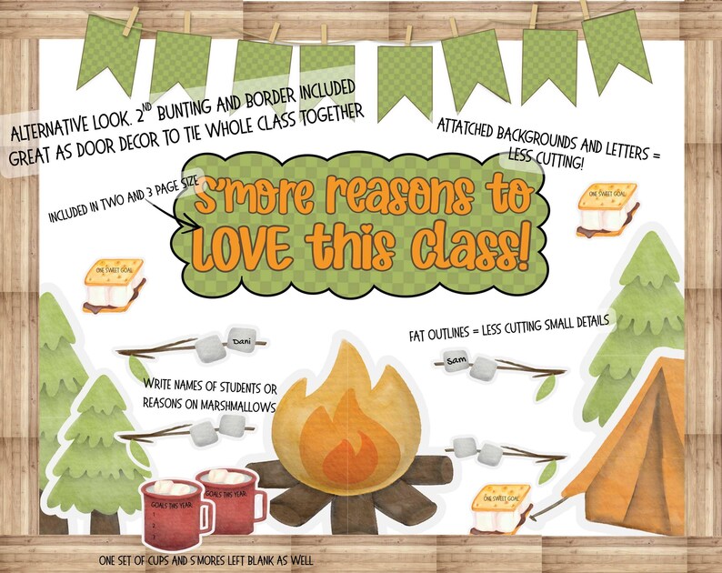 Camping Bulletin Board Kit PDF, Smores Classroom Decoration, Back to ...