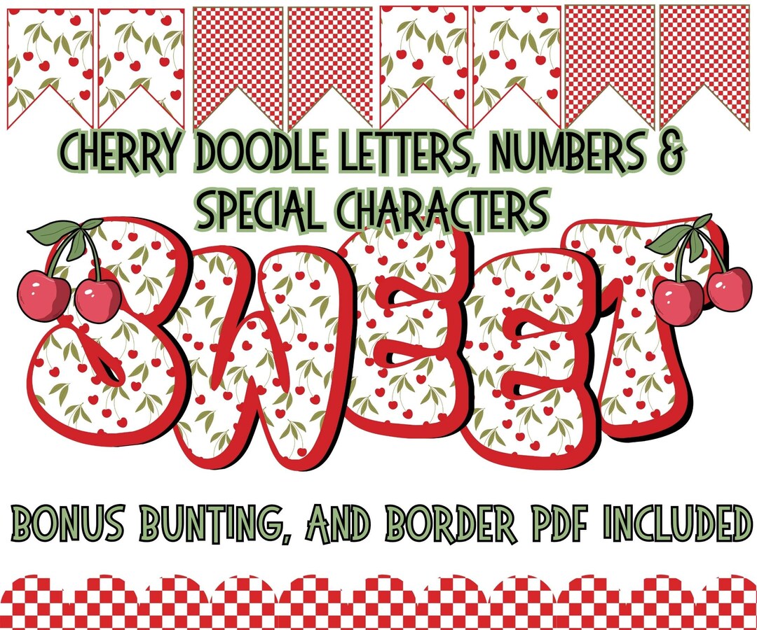 Summer Bulletin Board Kit PDF PNG, Cherry Checker Class Decoration ...