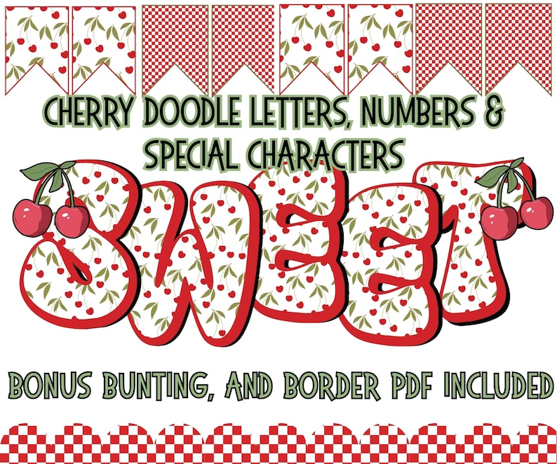 Summer Bulletin Board Kit PDF PNG, Cherry Checker Class Decoration ...