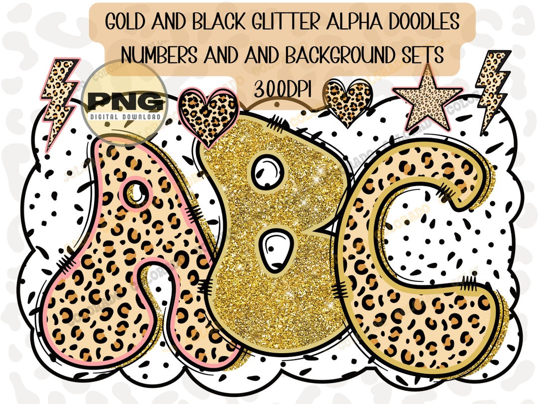Leopard Alphabet PNG, Leopard Doodle Letters Bundle, Leopard Font PNG ...