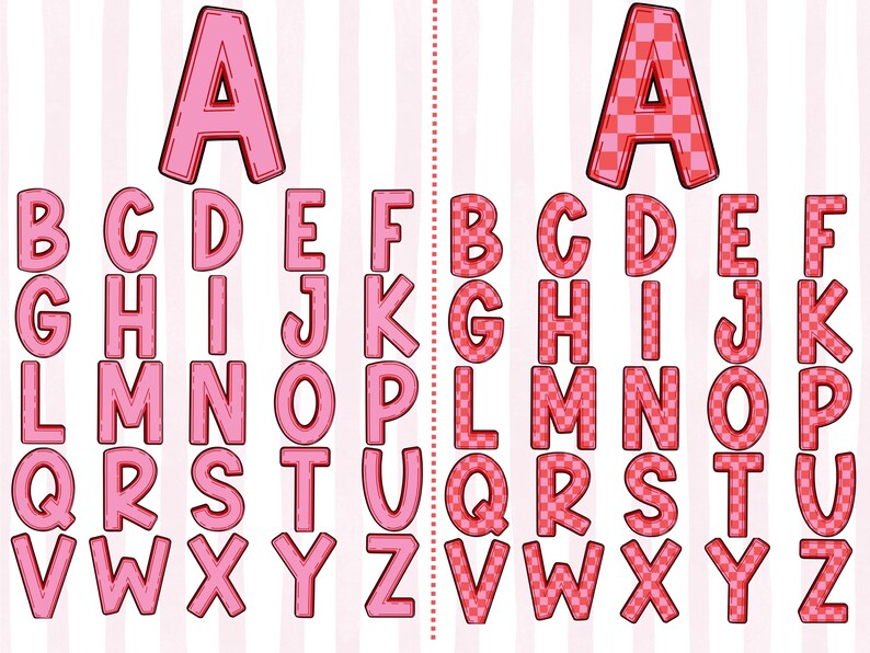 Valentine's Day Alphabet PNG, Valentines Letters Bundle, Valentines ...