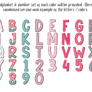Summer Alphabet PNG, Bright Checker Letters Bundle, Watermelon Alpha ...