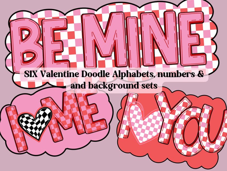 Valentine's Day Alphabet PNG, Valentines Letters Bundle, Valentines ...