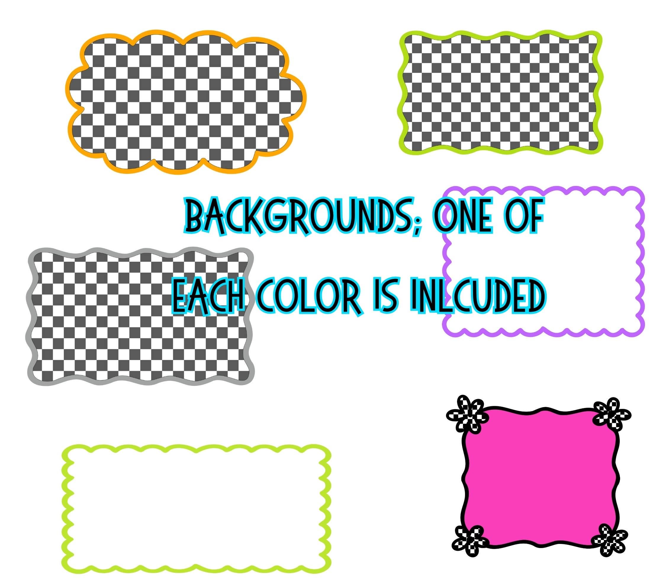 Colorful Checker Alphabet Bundle PNG, Upper & Lowercase, Alpha Doodle ...