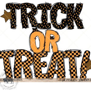 Alphabet Halloween PNG Bundle, Cat Doodle Letters, Checker Spooky ...