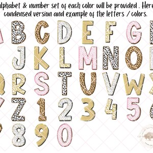 Leopard Alphabet Png Bundle, Gold Doodle Font Letters Png, Cheetah ...