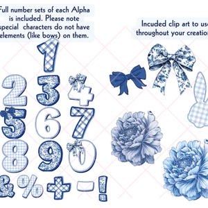 Blue Chinoiserie Alphabet Png Bundle, Easter Toile French Sublimation ...