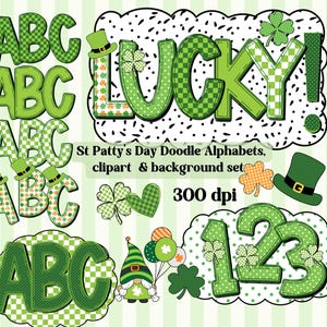St Patricks Day Alphabet PNG Bundle, Shamrock Letters, St Pattys Green ...