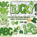 St Patricks Day Alphabet PNG Bundle, Shamrock Doodle Letters, St Pattys ...
