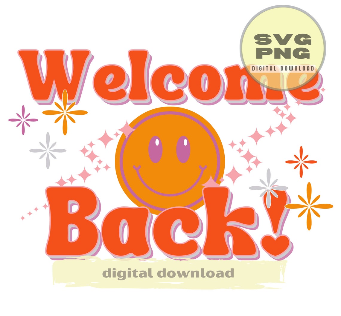 Retro Welcome Back to School Svg Grade School Svg Retro Smile Face Svg ...