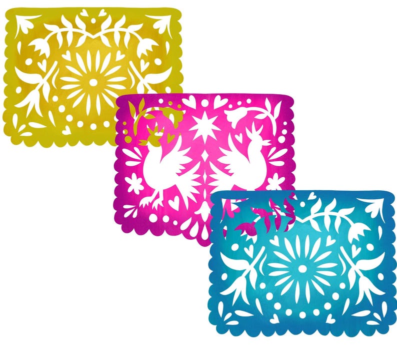 Mexican Fiesta Alphabet PNG Bundle: Papel Picado Doodle Letters, Cinco ...