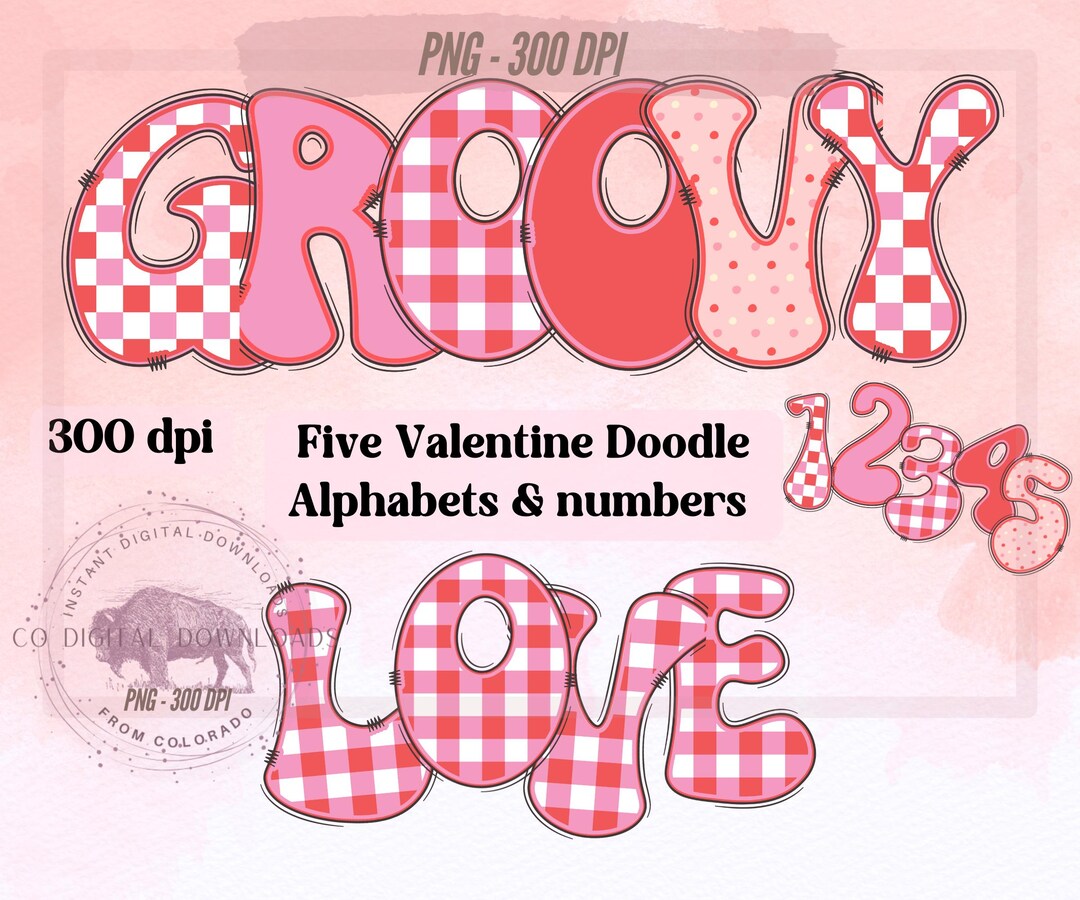 Valentine's Day Alphabet PNG, Valentines Letters Bundle, Valentines ...