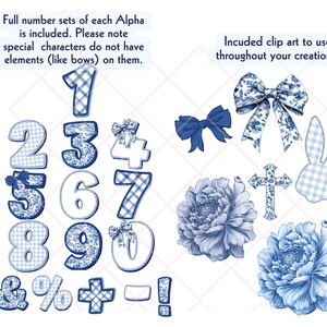 Blue Toile Alphabet PNG, Coquette Easter Letter Bundle, Custom Alpha ...