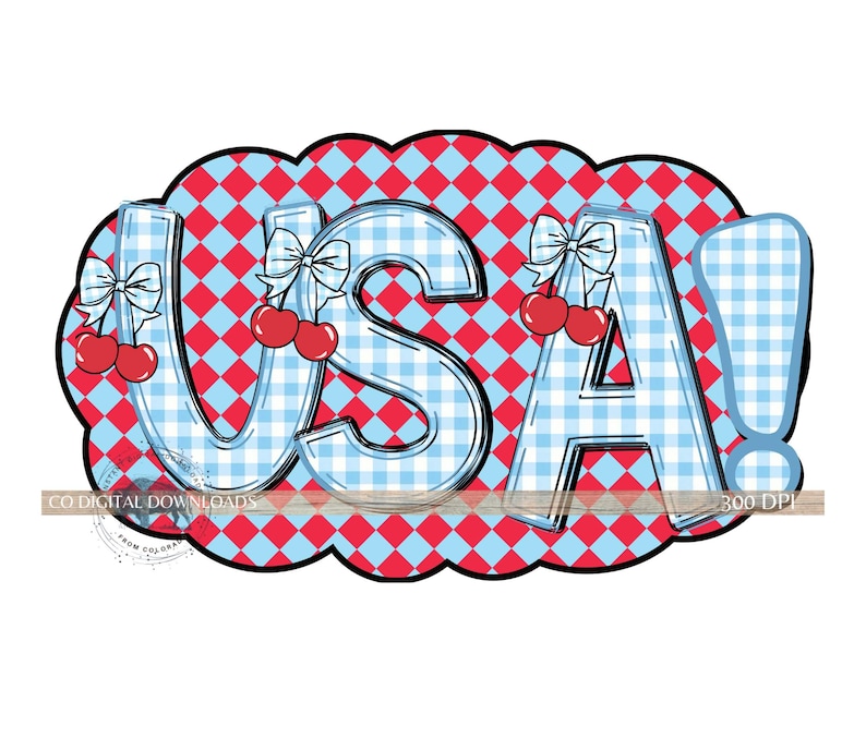 Cherry Alphabet PNG Bundle, Patriotic Doodle Letters, Alphabet Clipart ...