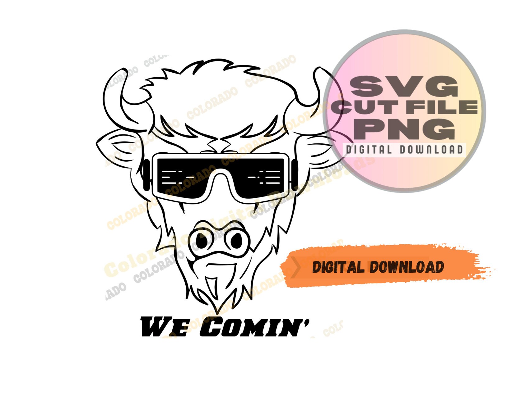 Colorado Buffalo SVG PNG Buffalo SVG Buff Png Cricut Cut File Dxf ...