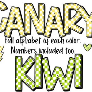 Checker Alphabet Bundle, Alpha Doodle Letters Png, Printable Checkered ...