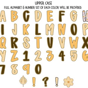 Preppy Fall Alphabet Bundle PNG, Thanksgiving Font Doodle Letters ...